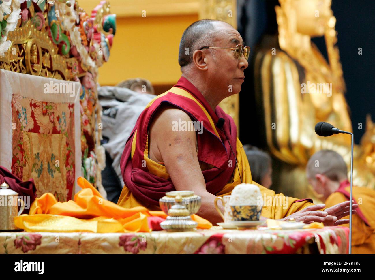 Tibetan spiritual leader Dalai Lama is seen during the consecration ...