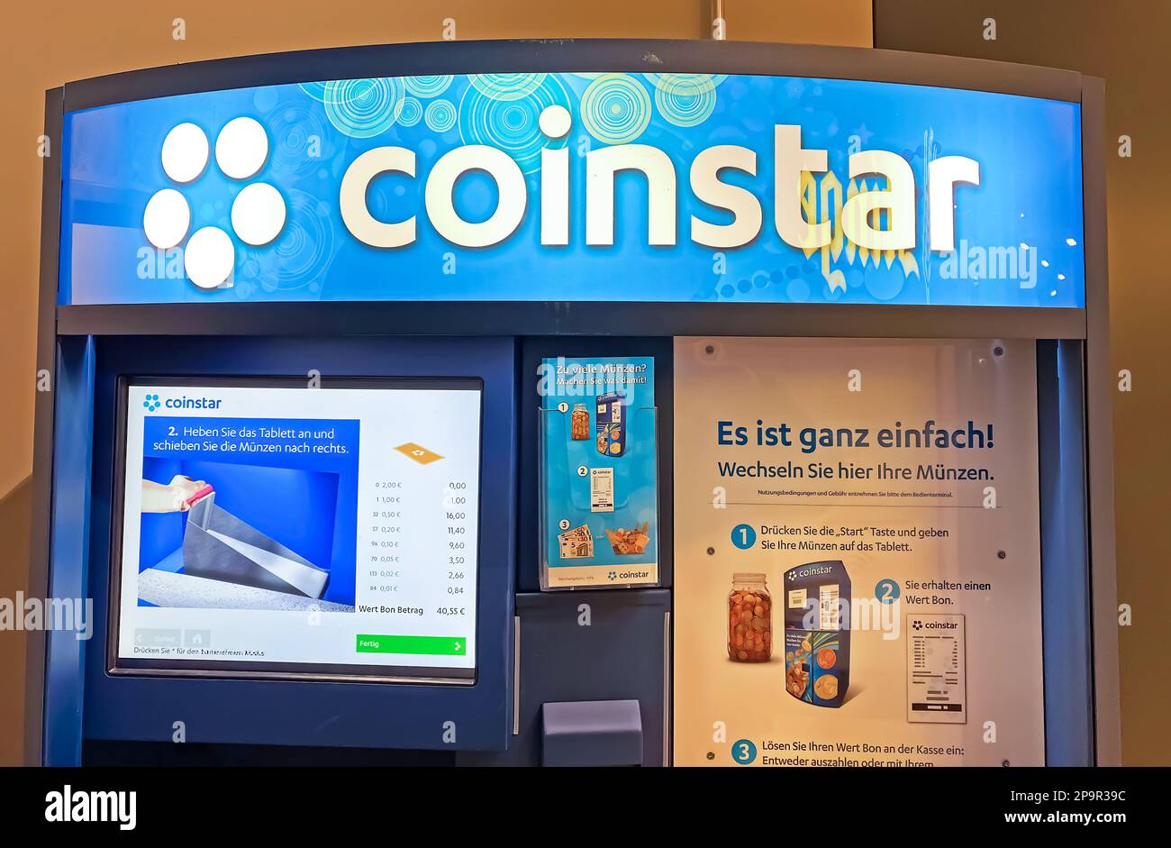 Viersen, Germany - March 1. 2023: Coinstar coin cashing machine for ...