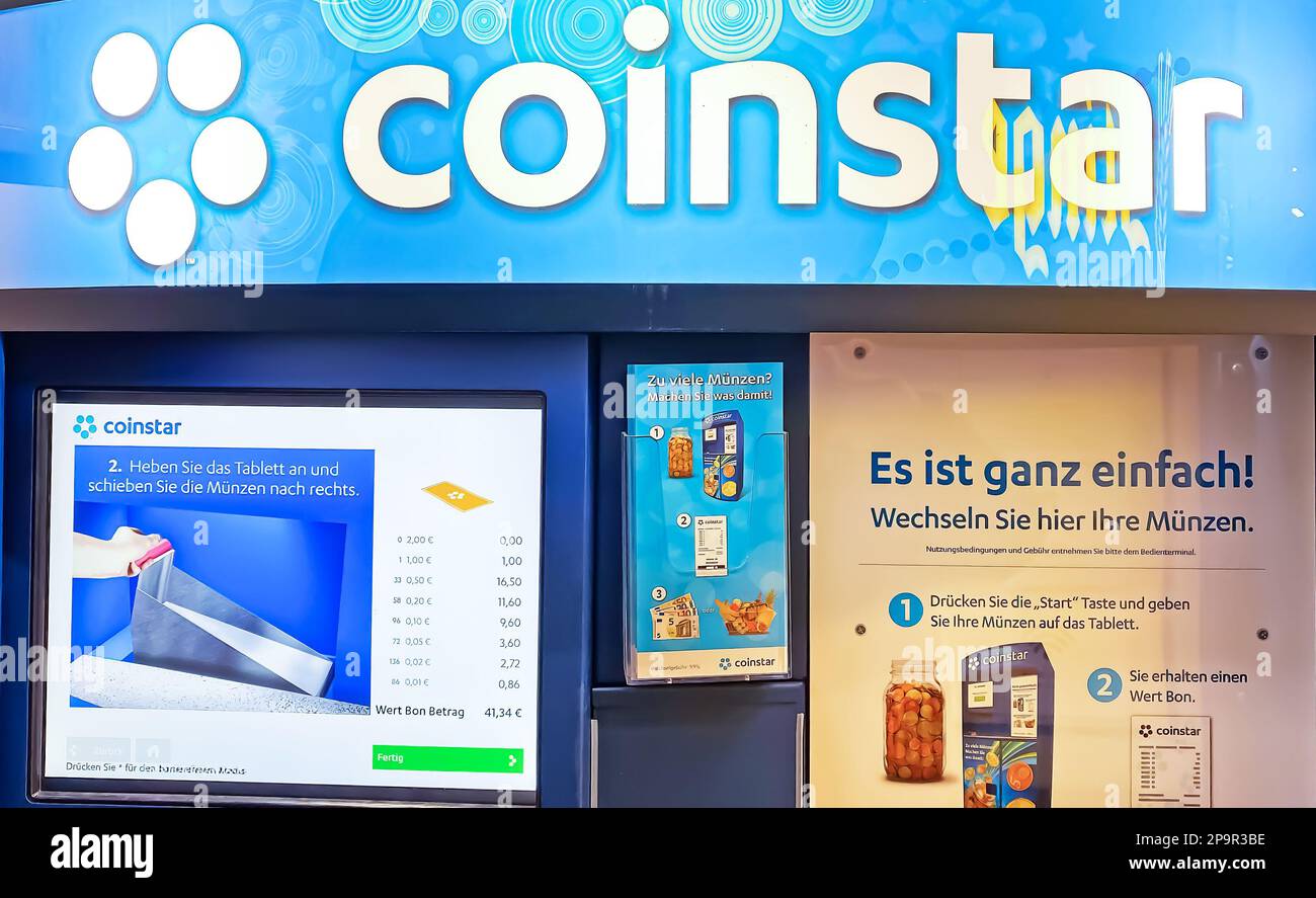 Viersen, Germany - March 1. 2023: Coinstar coin cashing machine for ...