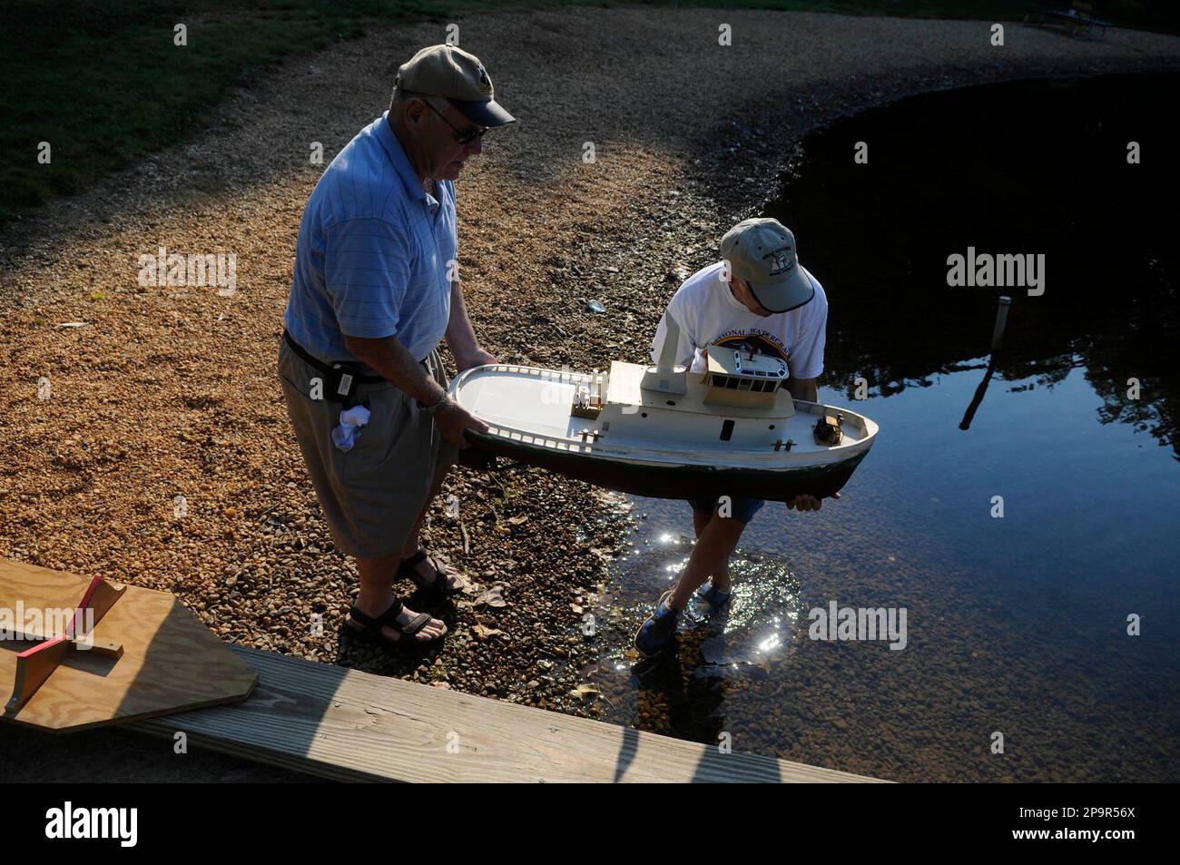 Bernard Arnold, left, and Ed Hoffman of the Wilderness Model Yacht Club ...