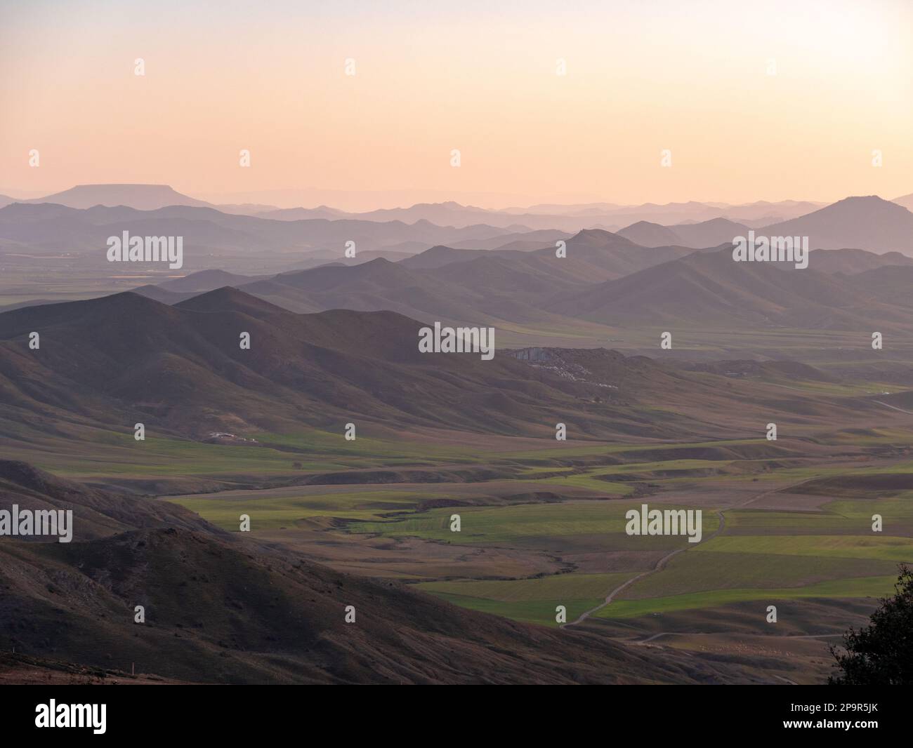 Sunset over the Middle Atlas Mountain Range in Morocco Stock Photo - Alamy