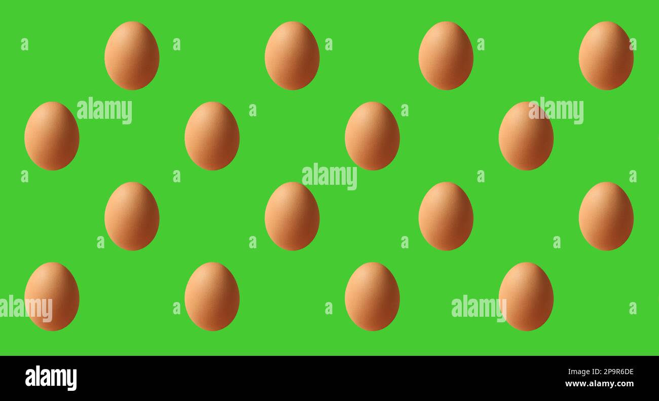 Egg Pattern on Spring Green Background for a Concept of Organic Free ...
