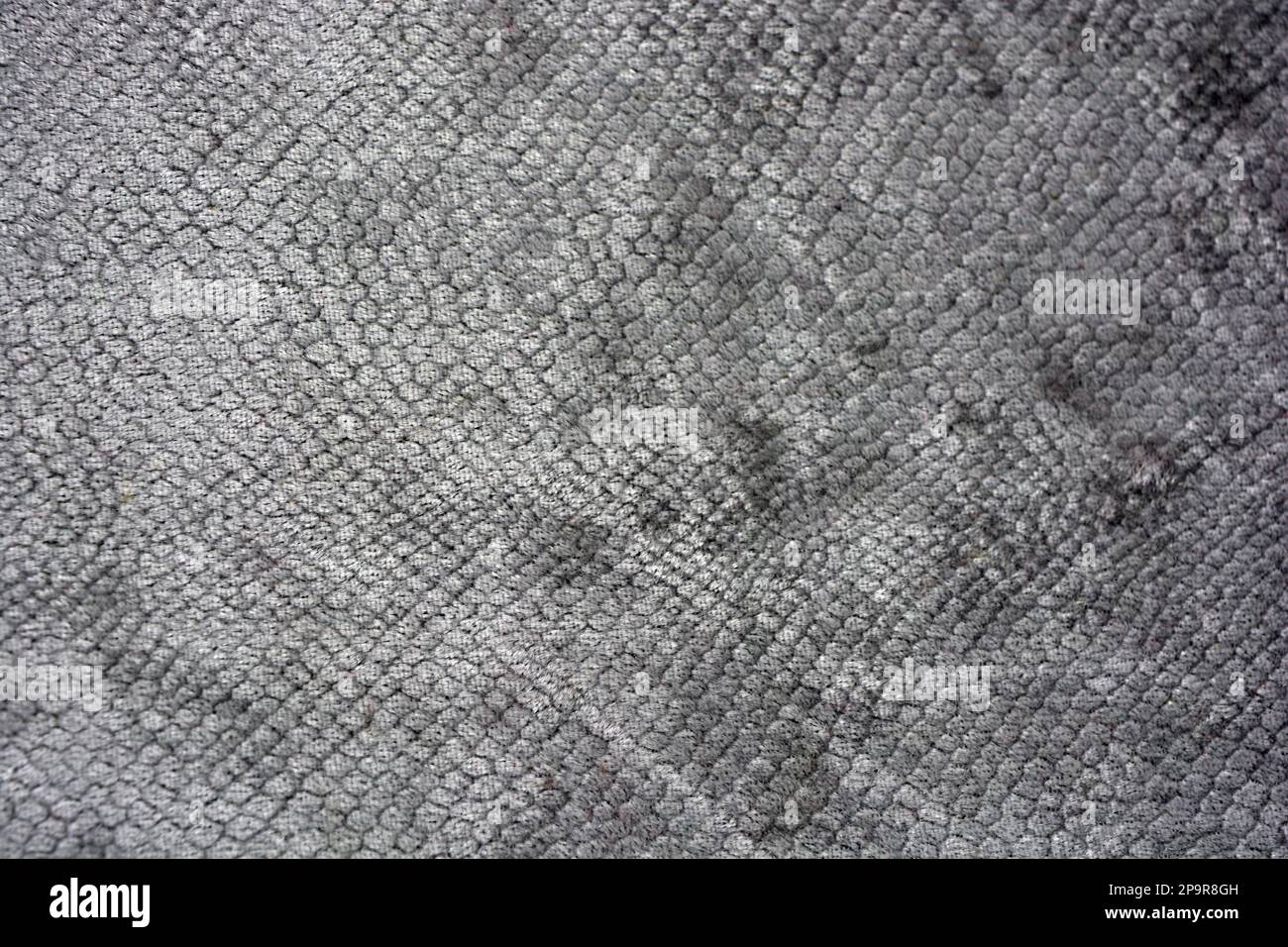 Gray fluffy velvet fabric with an interesting and intriguing pattern in ...