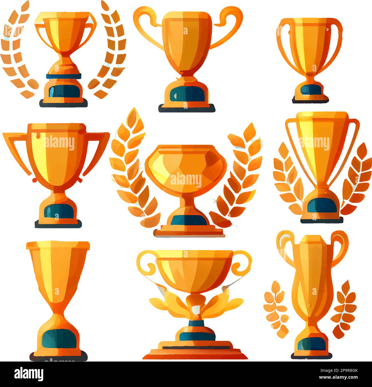 vector set illustration in cartoon style of magic game icon reward ...