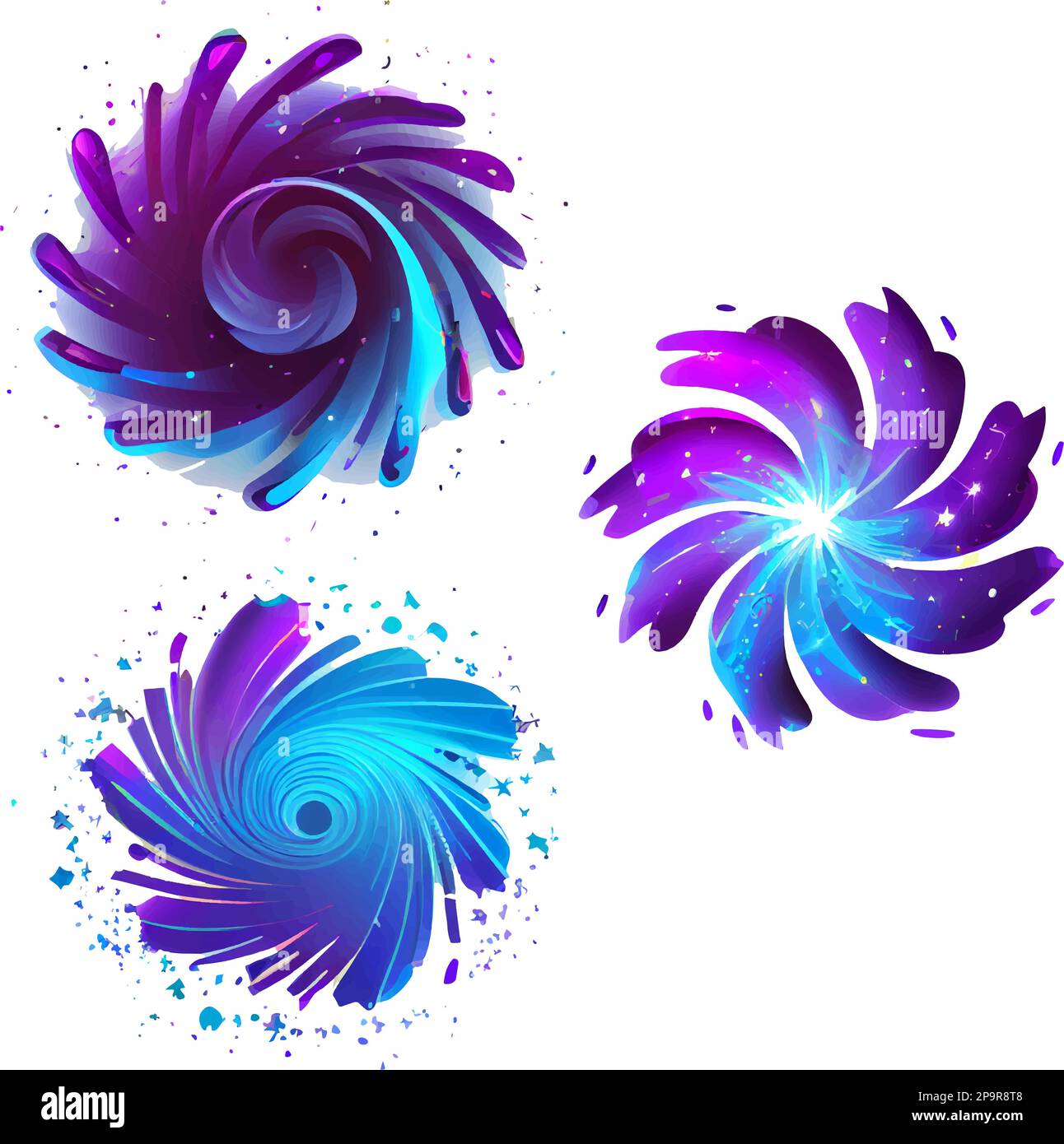 vector set illustration in cartoon style of magic swirl Stock Vector ...