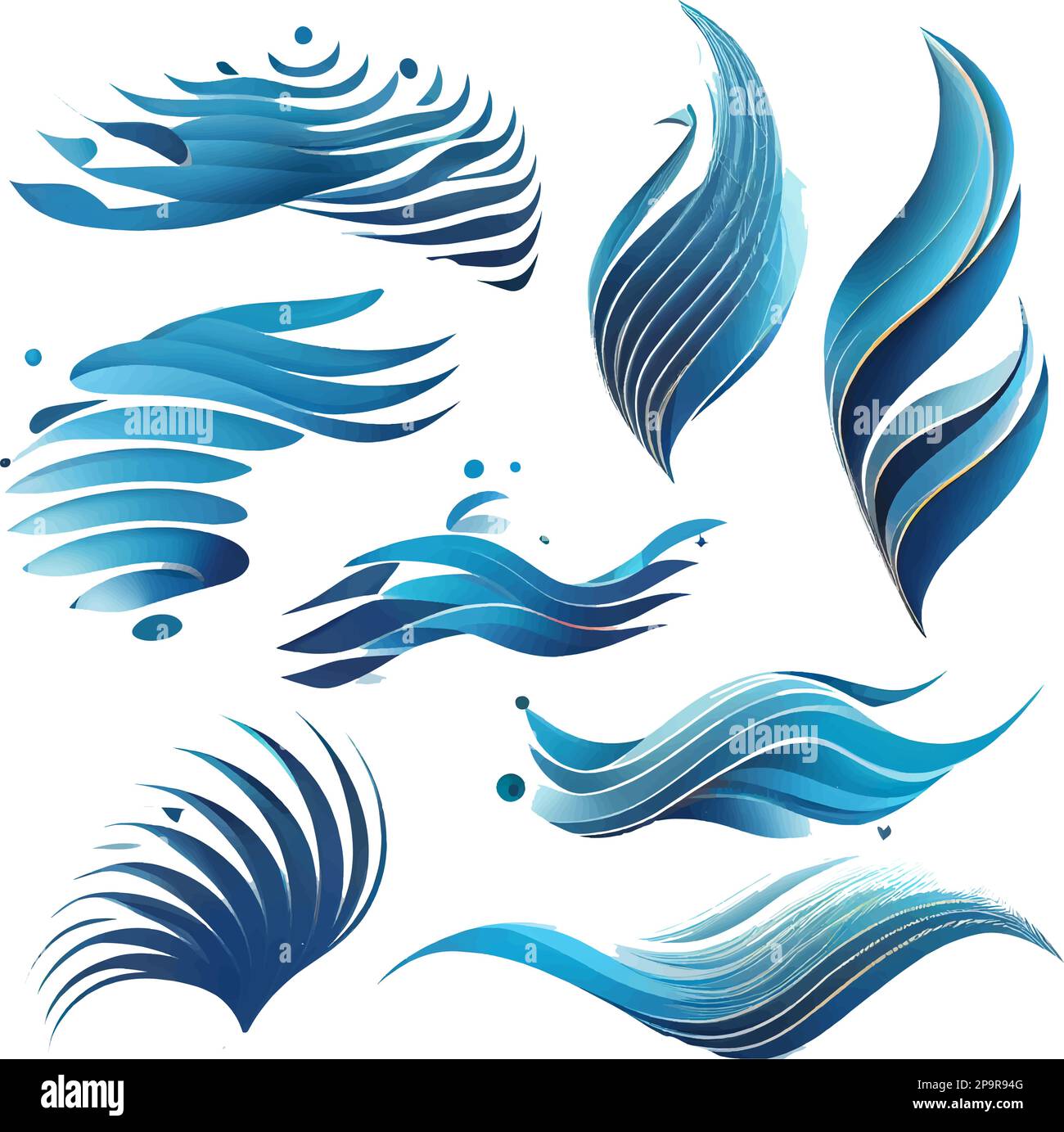 Wind, blue smoke or cold air motion effect isolated on transparent ...