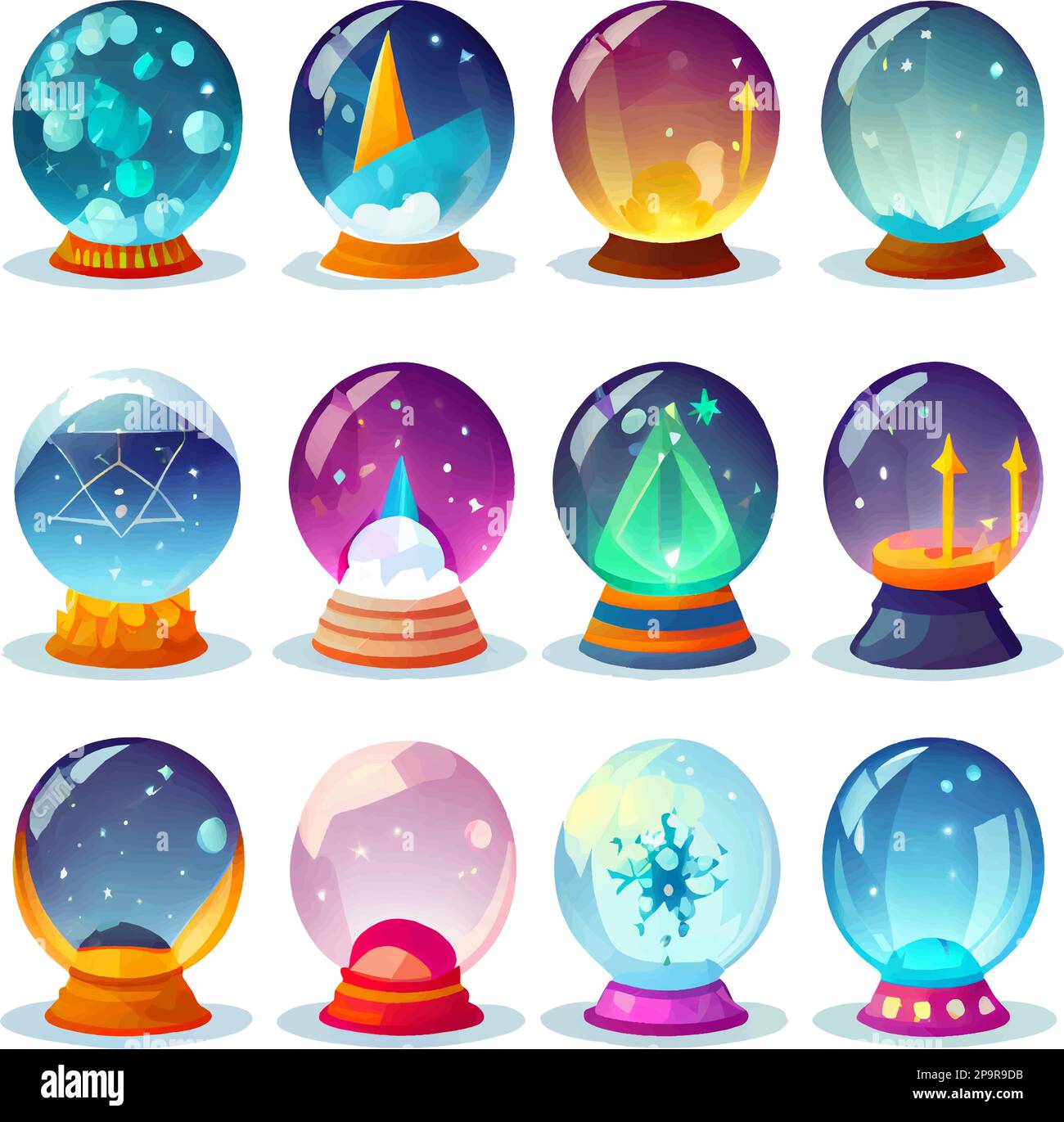 vector set illustration in cartoon style of magic ball Stock Vector ...