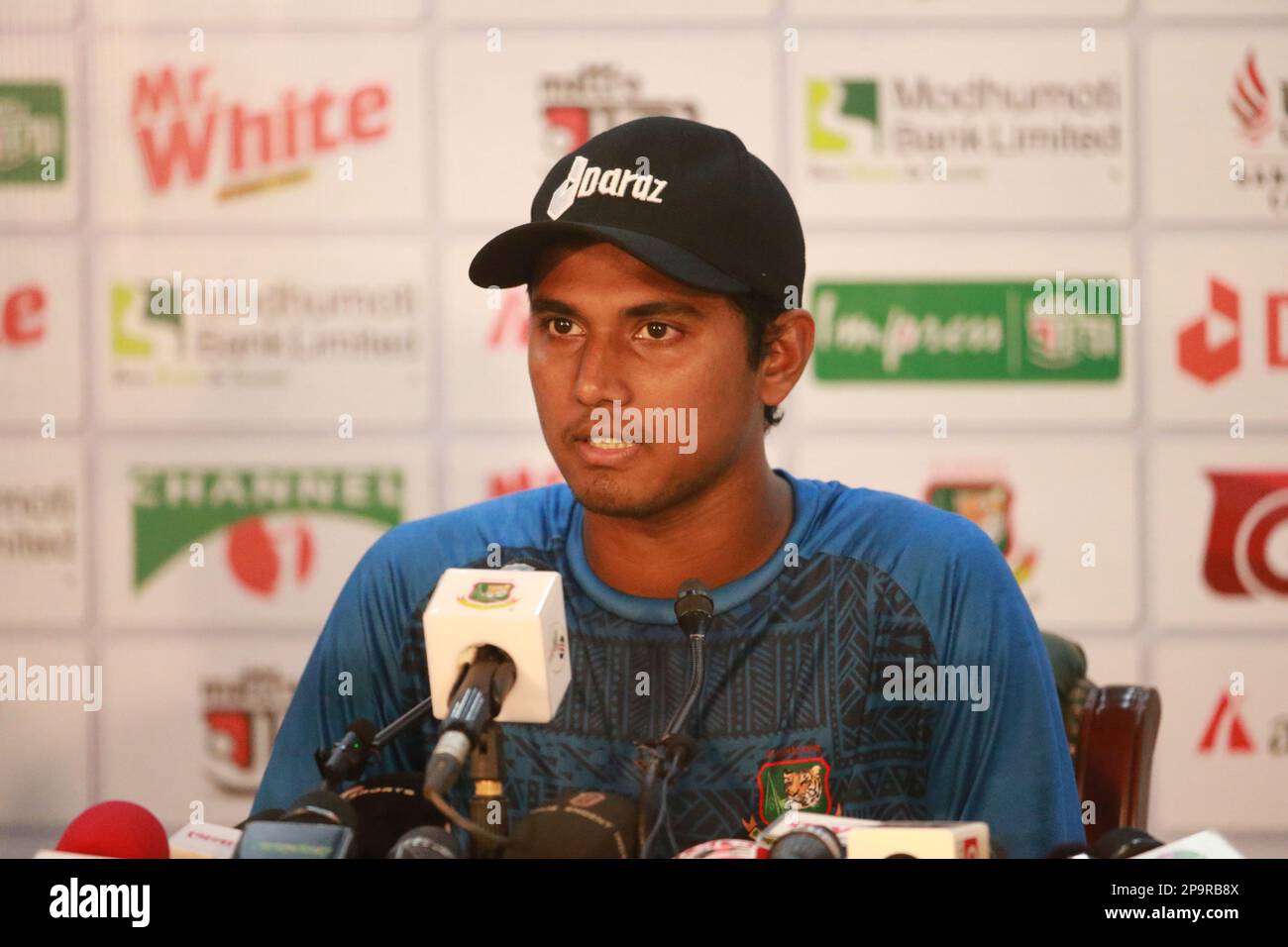 Bangladesh fast bowler Hasan Mahmud attends pre-match press conference ...