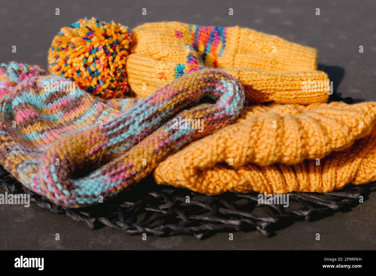 Clothing made by knitted wool Stock Photo - Alamy