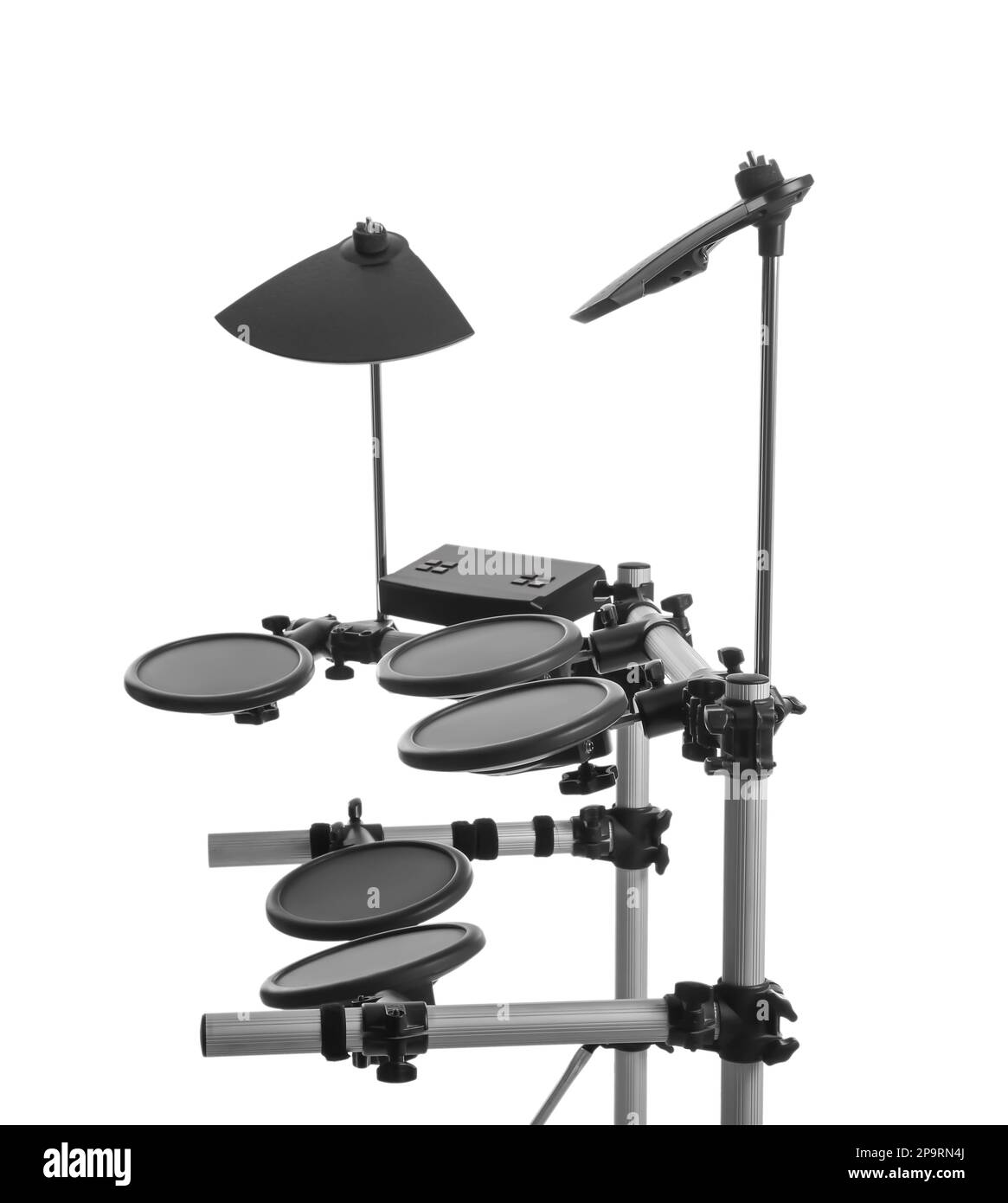 Modern electronic drum kit on white background. Music instrument Stock ...