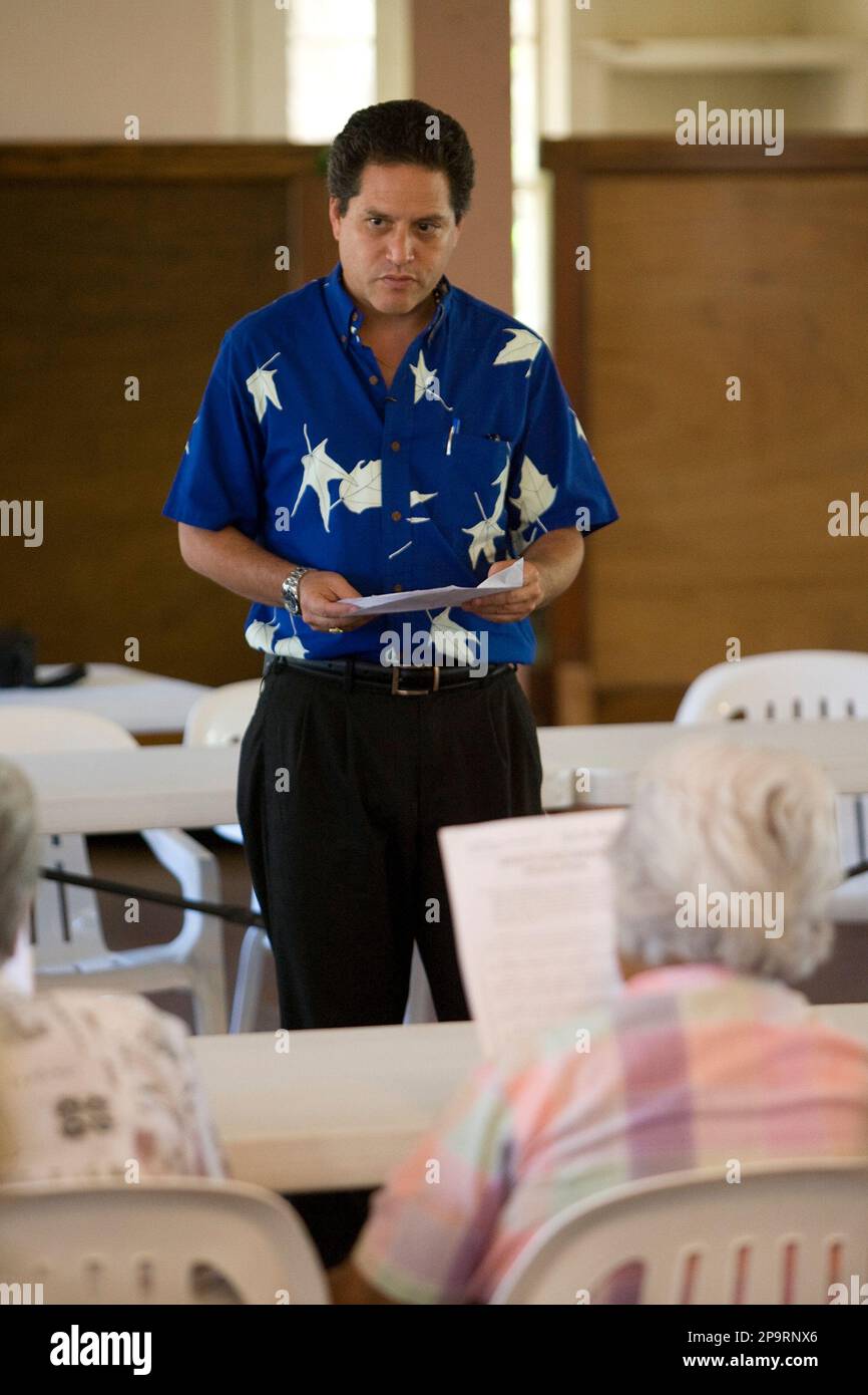 State Senator Kalani English of the Hana Maui District reads the ...