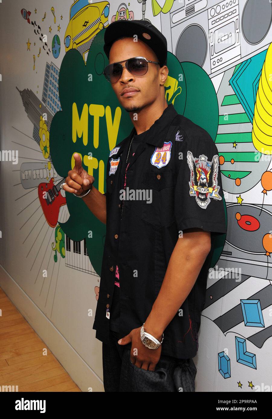 Rapper T.I. makes an appearance at MTV Studio's in Times Square for MTV ...