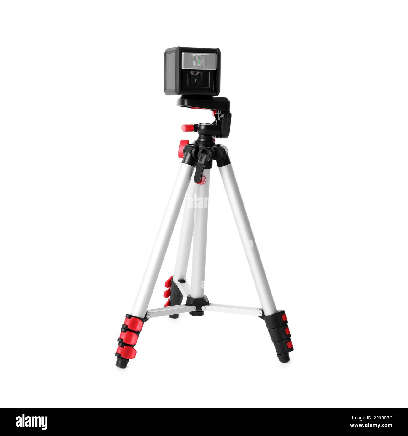 Laser level with tripod isolated on white Stock Photo - Alamy