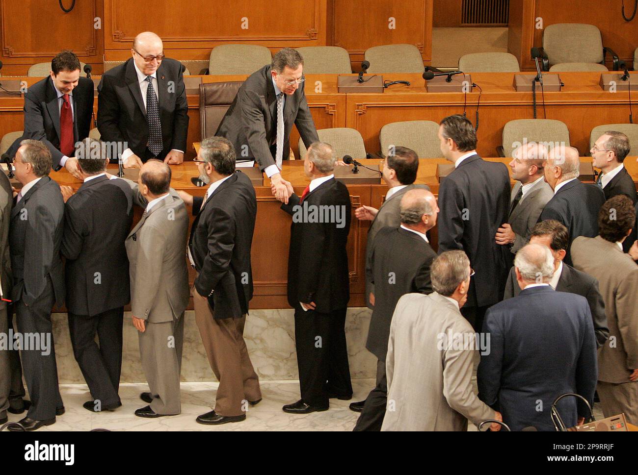 Lebanese lawmakers, line up to congratulate Lebanese Prime Minister ...