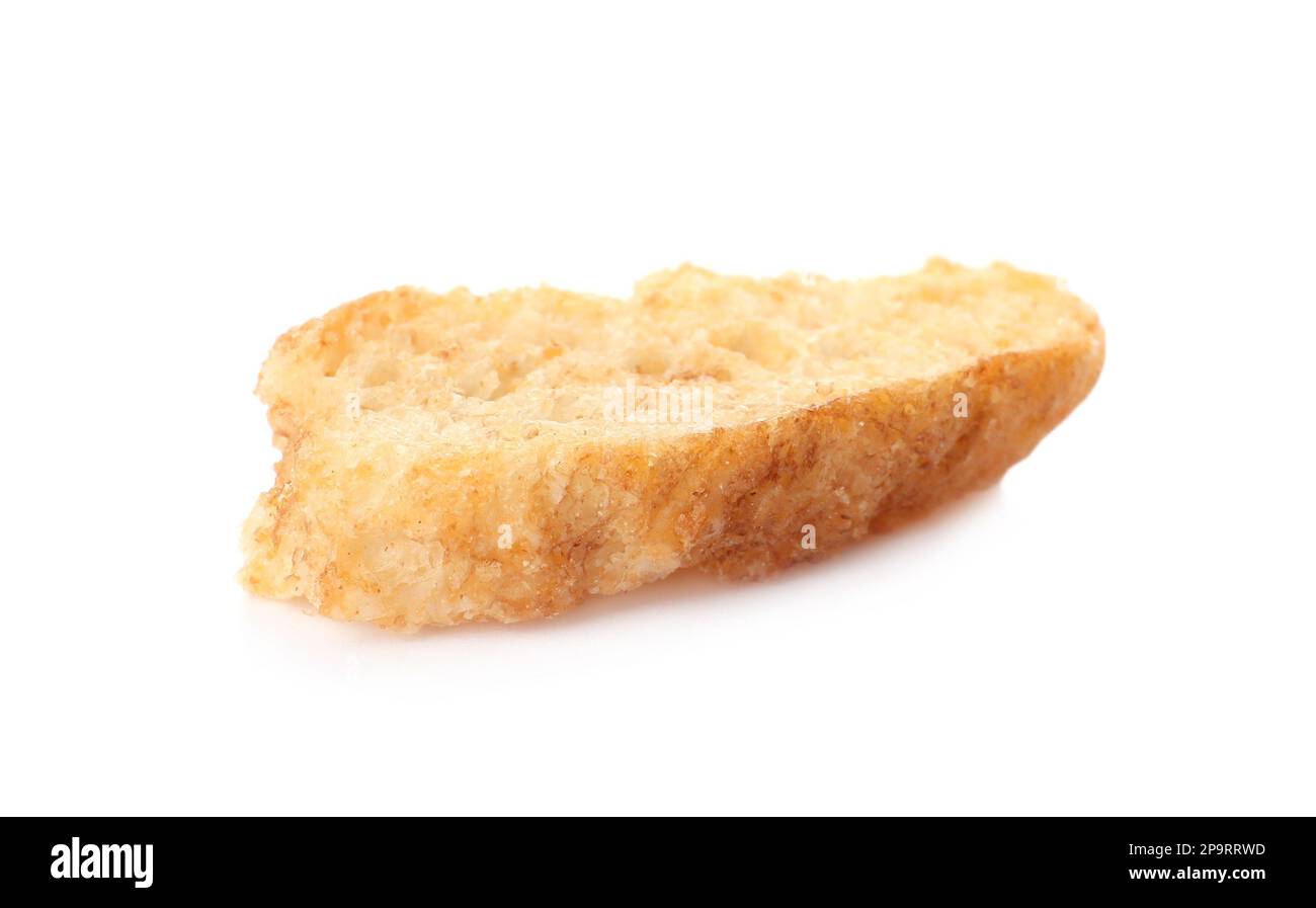 One delicious crispy rusk isolated on white Stock Photo - Alamy