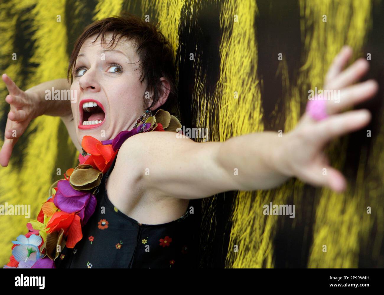 Australian actress Christa Hughes poses during a photocall prior to the ...
