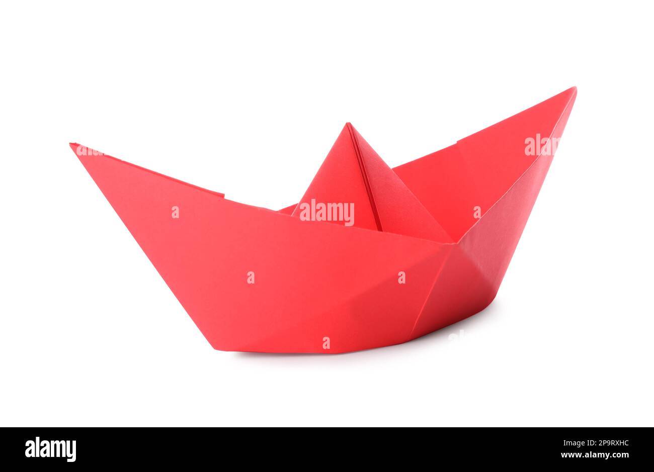 Handmade red paper boat isolated on white. Origami art Stock Photo - Alamy