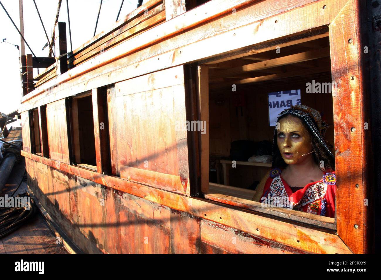 Syrian opera singer Neammat Omran sings in a Syrian-made replica ...