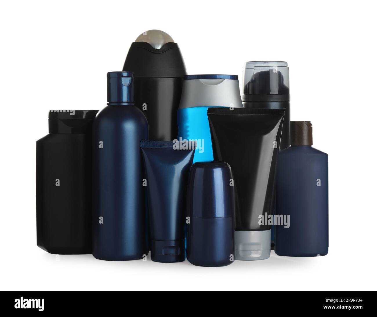 Many different cosmetics products on white background Stock Photo - Alamy