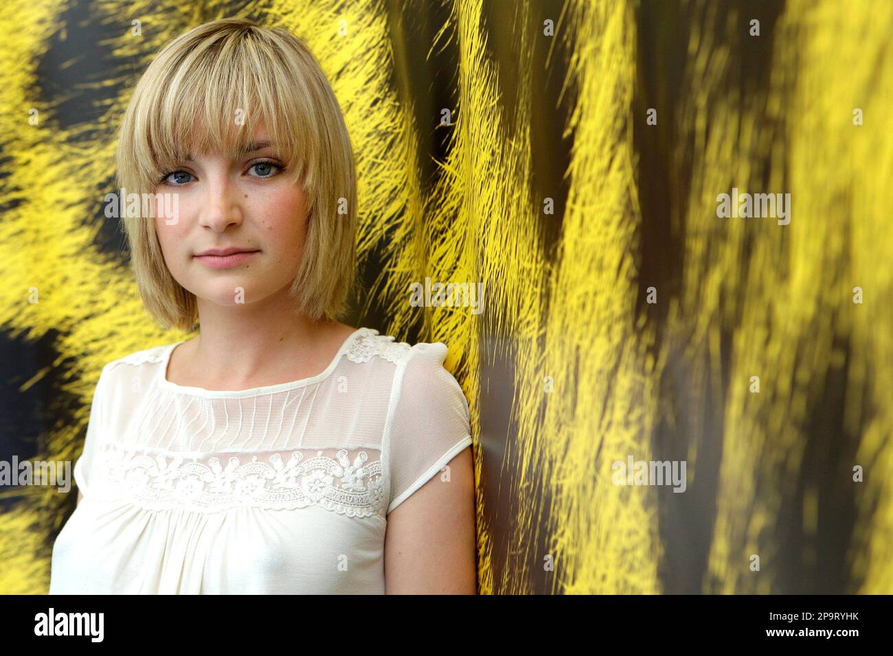 Austrian actress Sabrina Reiter poses during a photocall prior to the ...