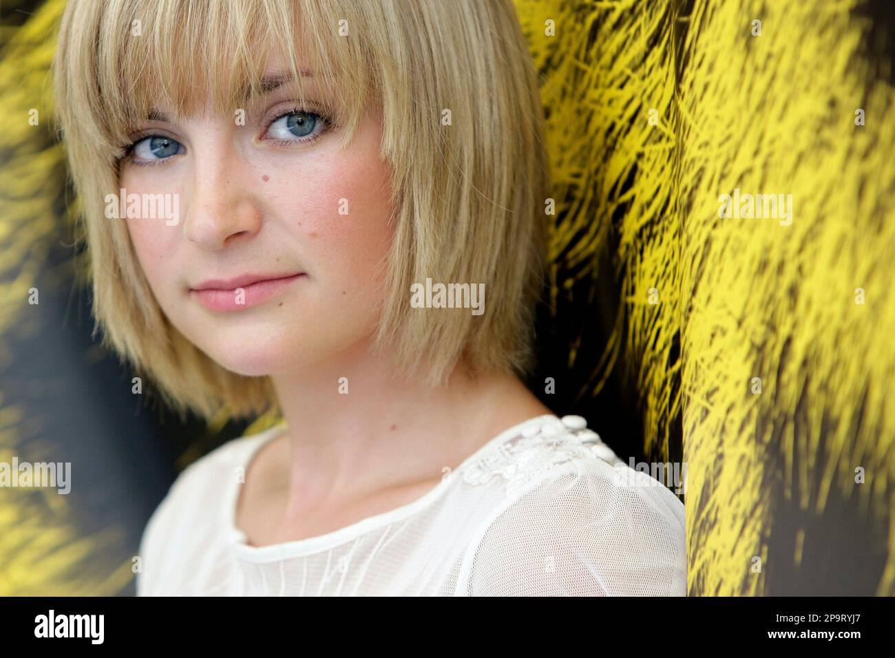 Austrian actress Sabrina Reiter poses during a photocall prior to the ...