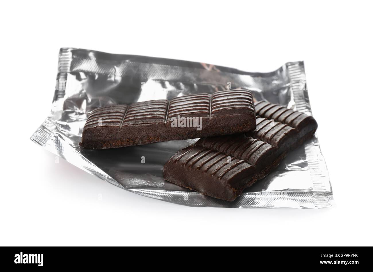 Hematogen bars with foil wrapper on white background Stock Photo - Alamy