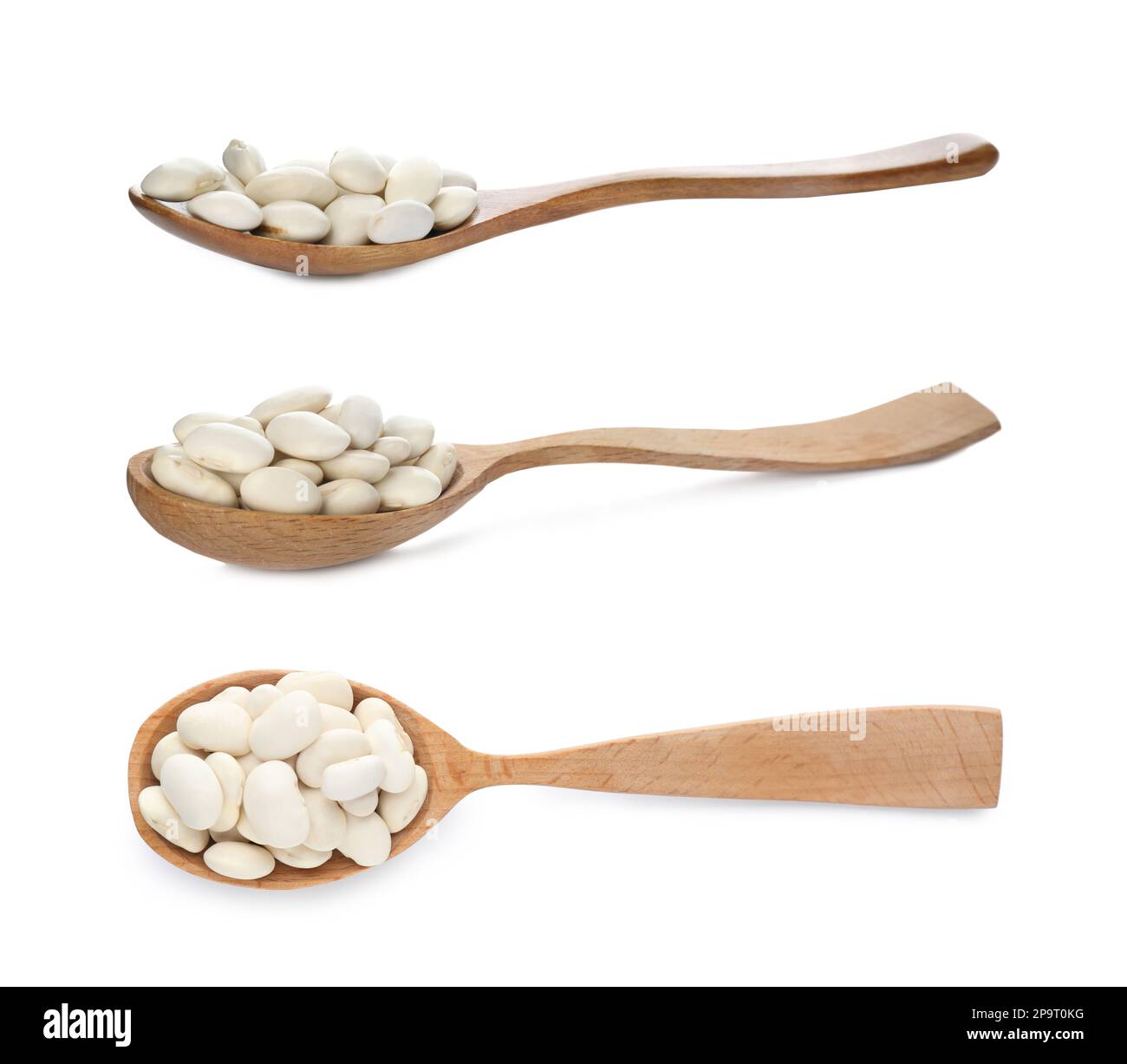 Set with uncooked beans on white background Stock Photo - Alamy