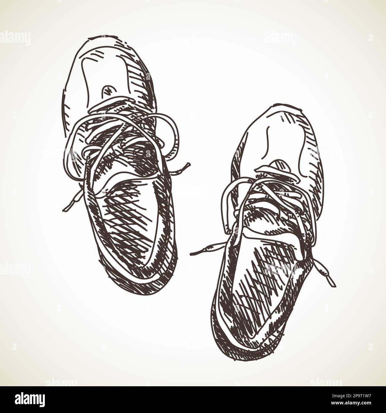 Sketch of shoes, Hand drawn vector illustration Stock Vector Image ...