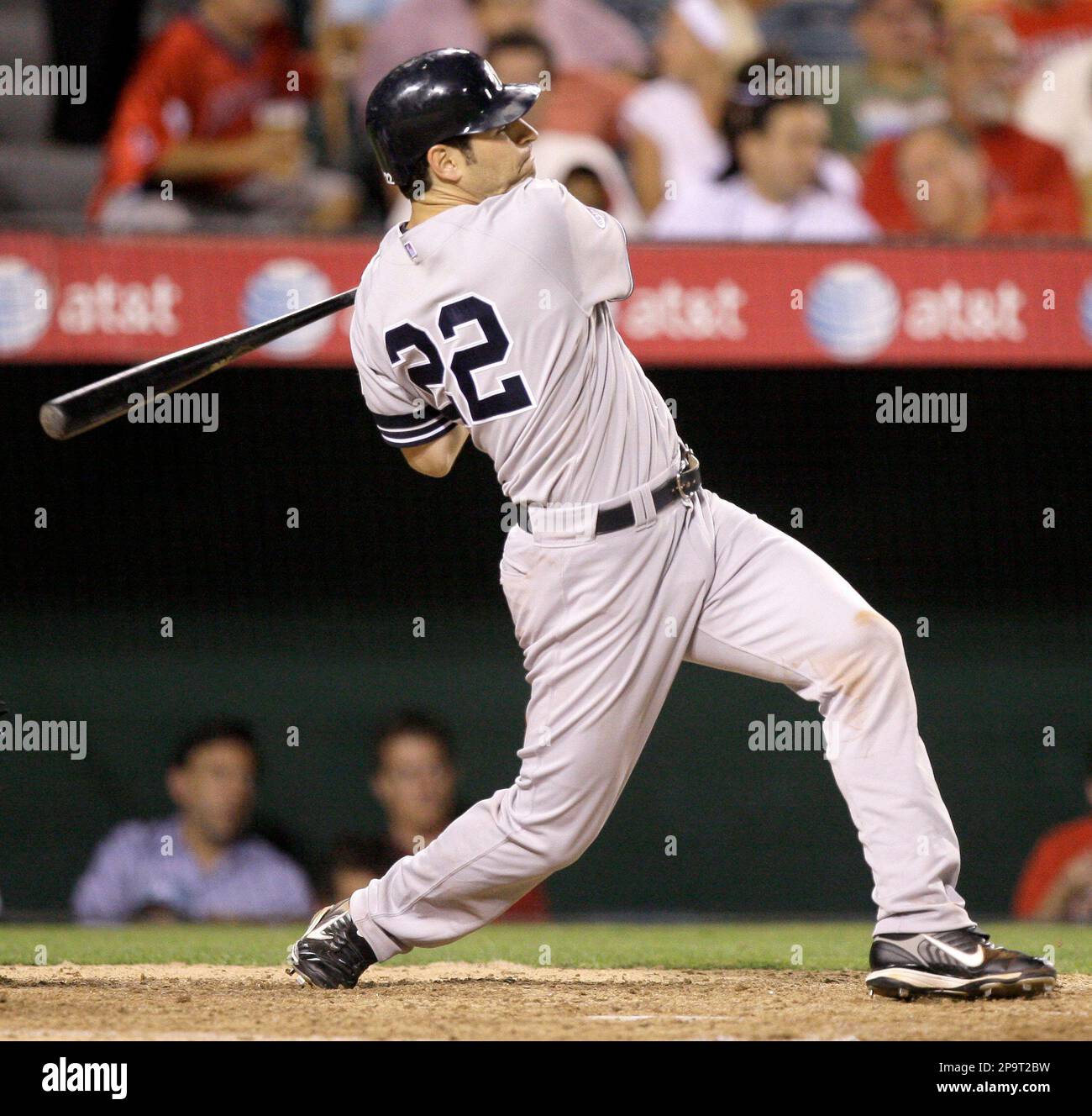 New York Yankees' Xavier Nady hits a solo home run against the Los ...