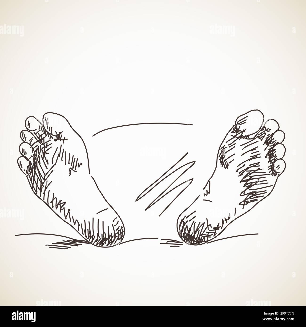 Sketch of Feet in bed, Hand drawn vector illustration Stock Vector ...