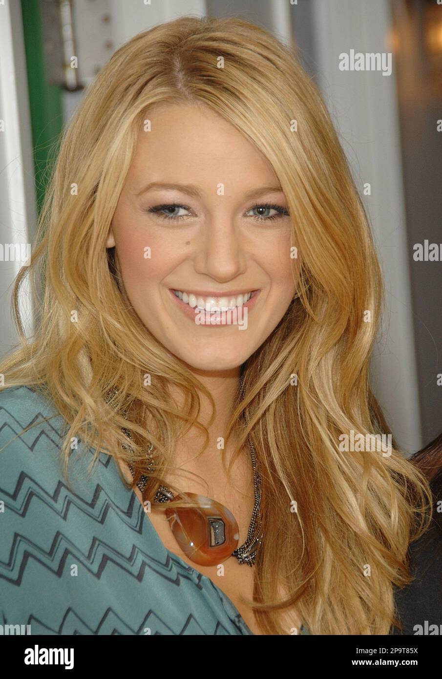 Actress Blake Lively poses backstage after an appearance on MTV's Total ...