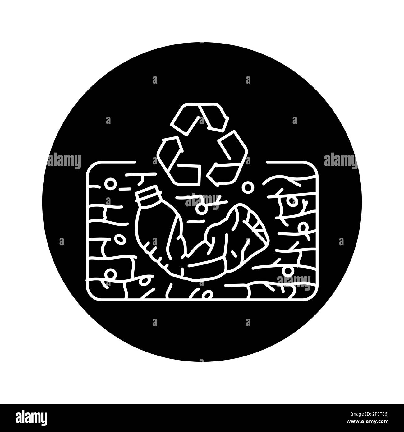 Recycling waste black line icon. Pictogram for web page, mobile app ...