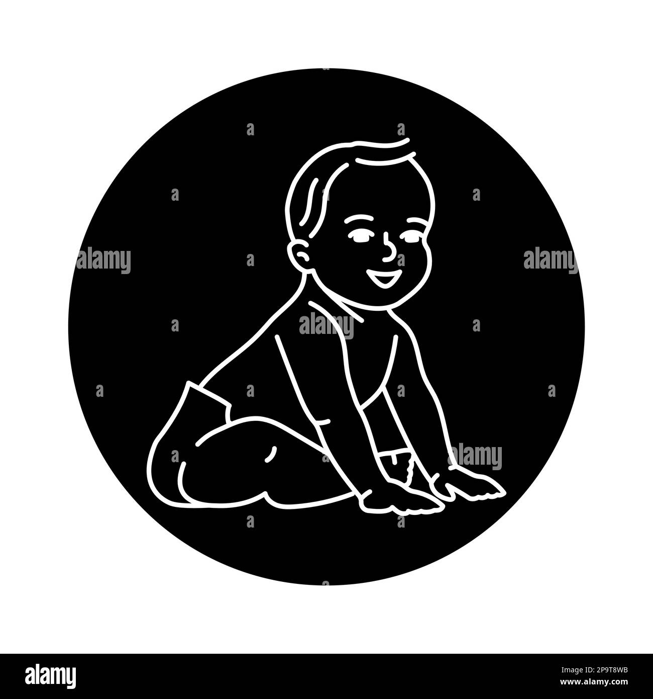 Cute birth baby toddler sitting Stock Vector Images - Alamy