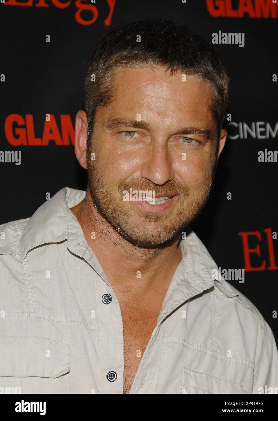 Actor Gerard Butler attends a Cinema Society screening of "Elegy" at ...