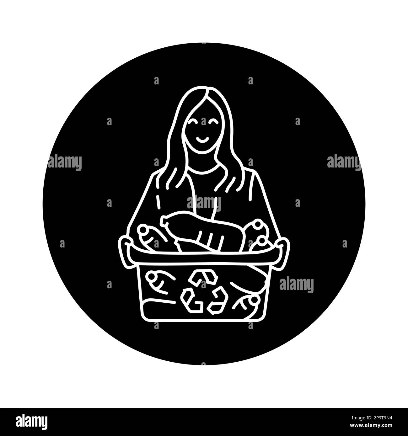 Black woman recycling bottles Stock Vector Images - Alamy
