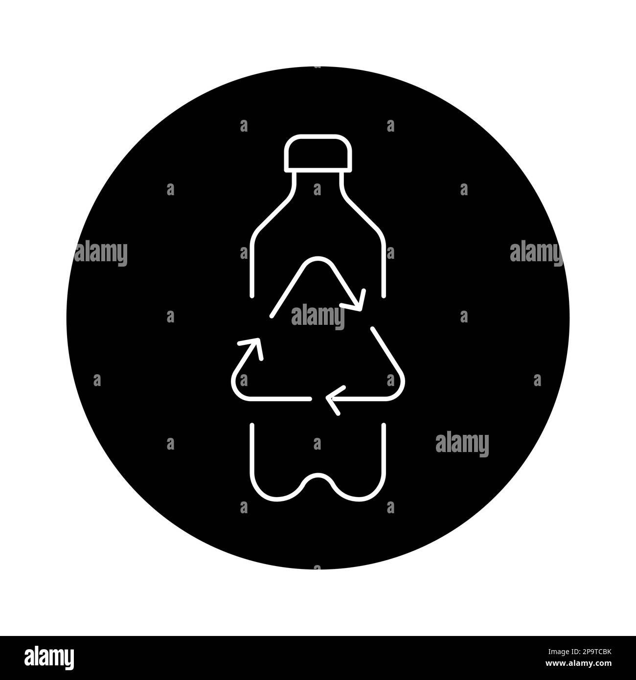 Recycled Plastic Bottle black line icon. Pictogram for web page, mobile ...