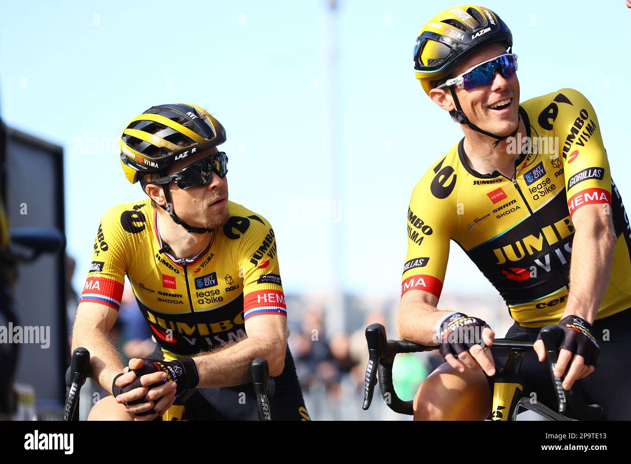 Slovenian Jan Tratnik of Jumbo-Visma and Australian Rohan Dennis of ...