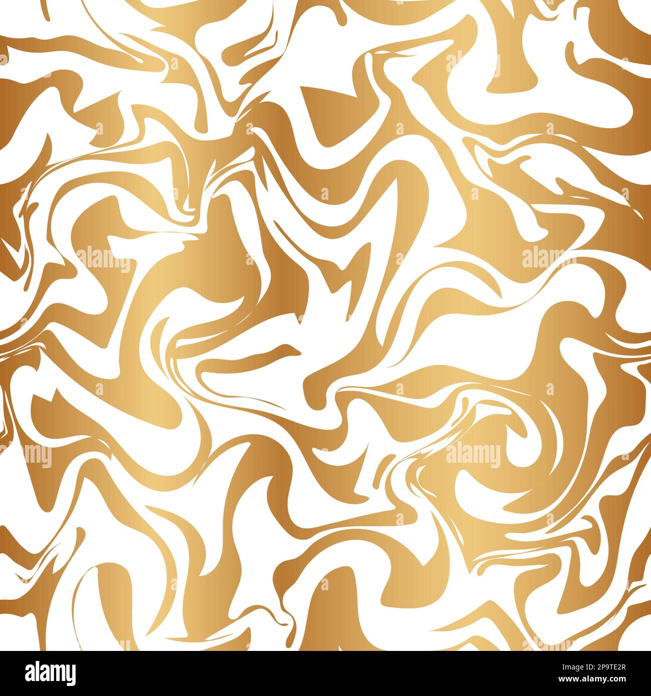 Golden marble effect. Gold fluid stains seamless pattern border. Tender ...