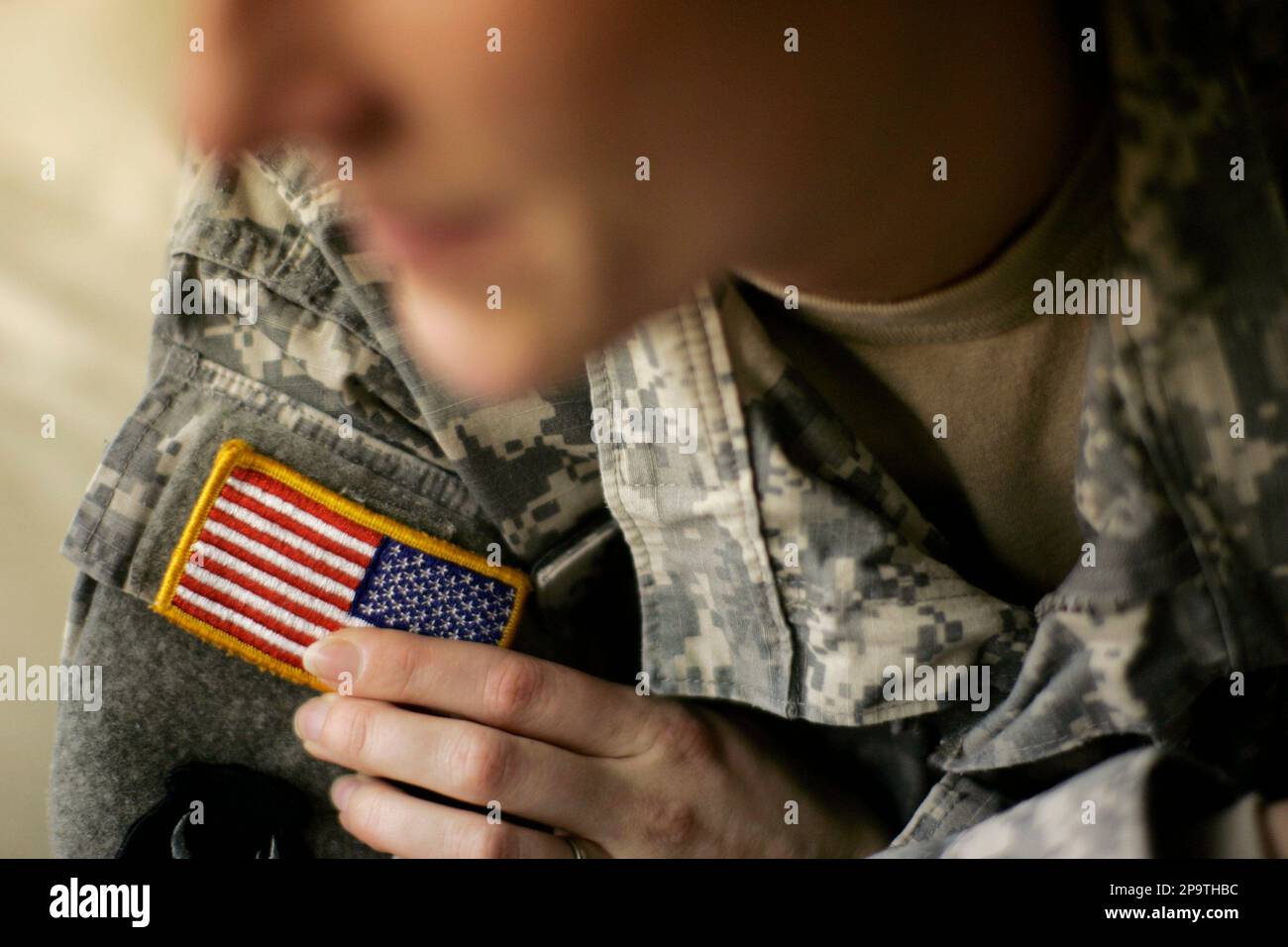 Sgt. 1st Class Janelle Johnson is seen during an interview with a ...