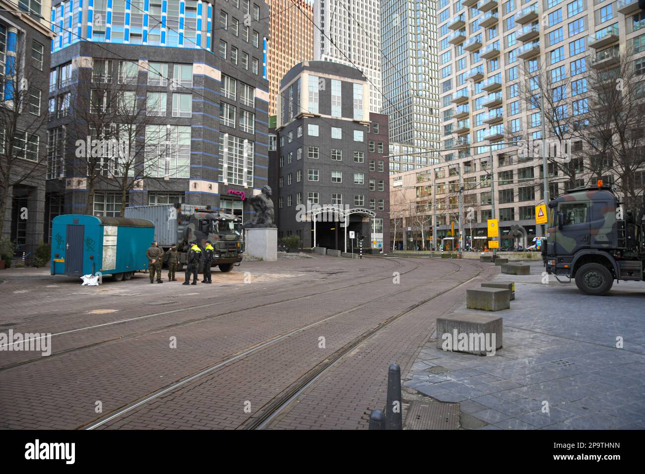 The Hague,the Netherlands.11th March 2023.Police and army ready to seal ...