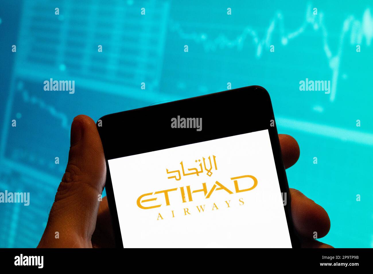 In this photo illustration, the Abu Dhabi-based airline Etihad Airways ...