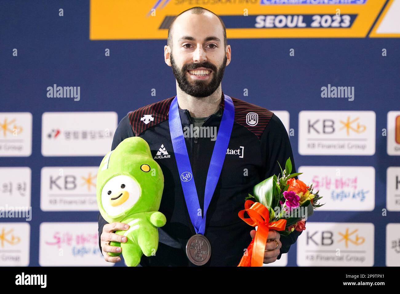 SEOUL, KOREA - MARCH 11: Steven Dubois of Canada during the podium ...