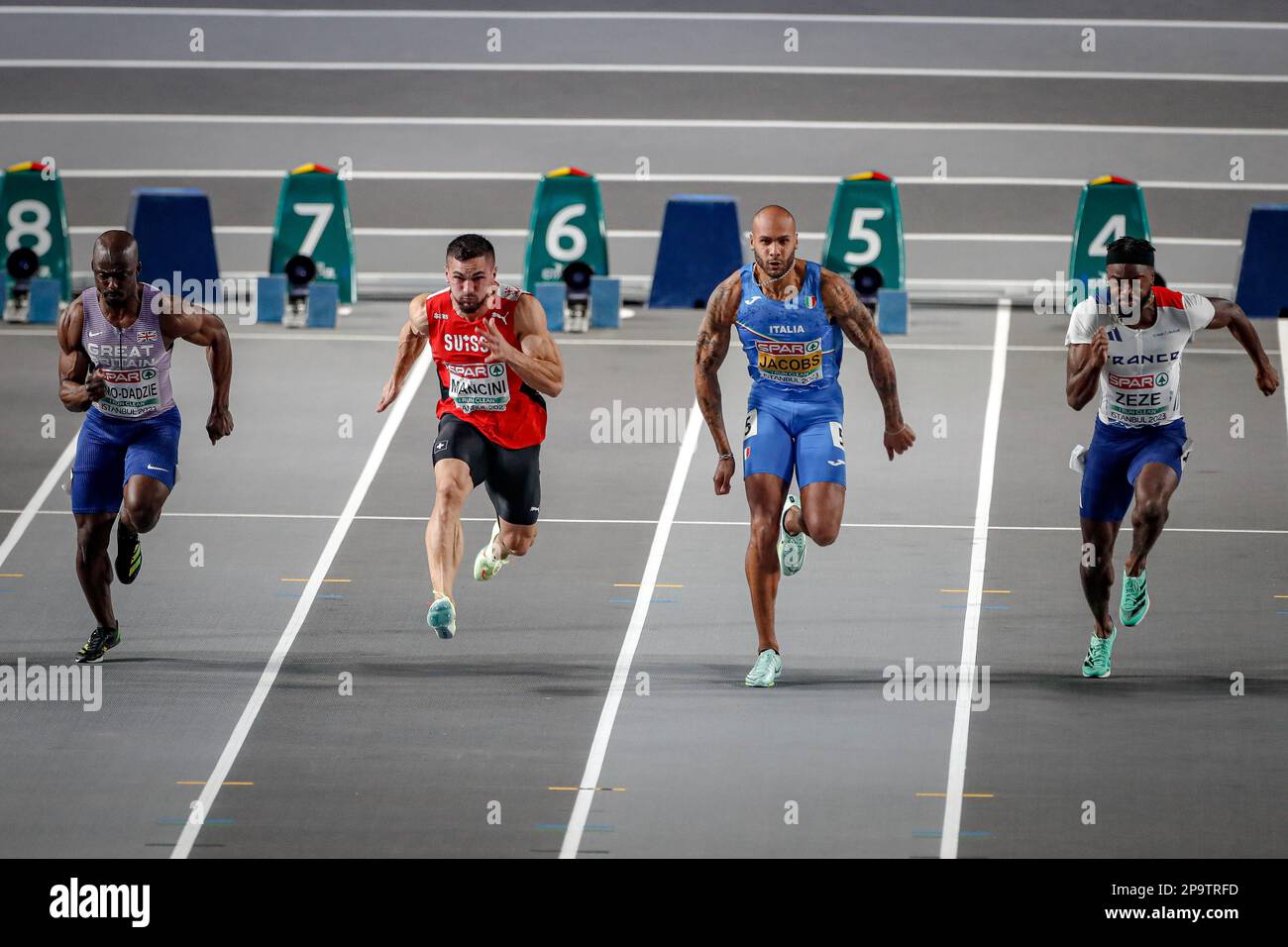 Istanbul, Turkey, 4 March 2023. Lamont Marcell Jacobs of Italy,Pascal ...