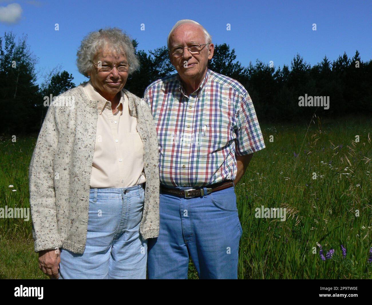 Clem O'Neil and Jay O’Neil of Petoskey, Mich., pose for a photo, in ...