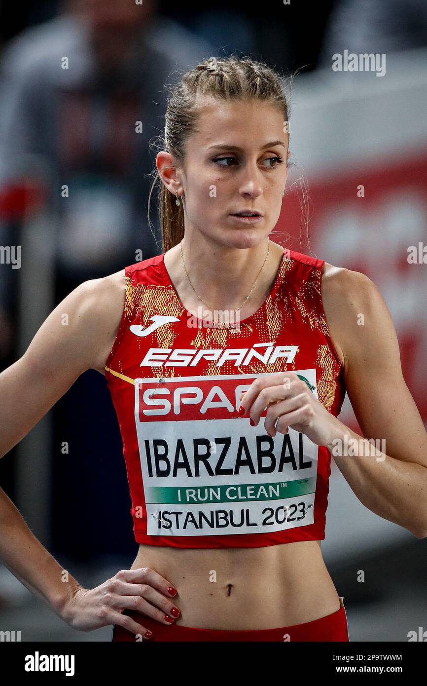 Istanbul, Turkey, 4 March 2023. Lorea Ibarzabal of Spain reacts in 800m ...