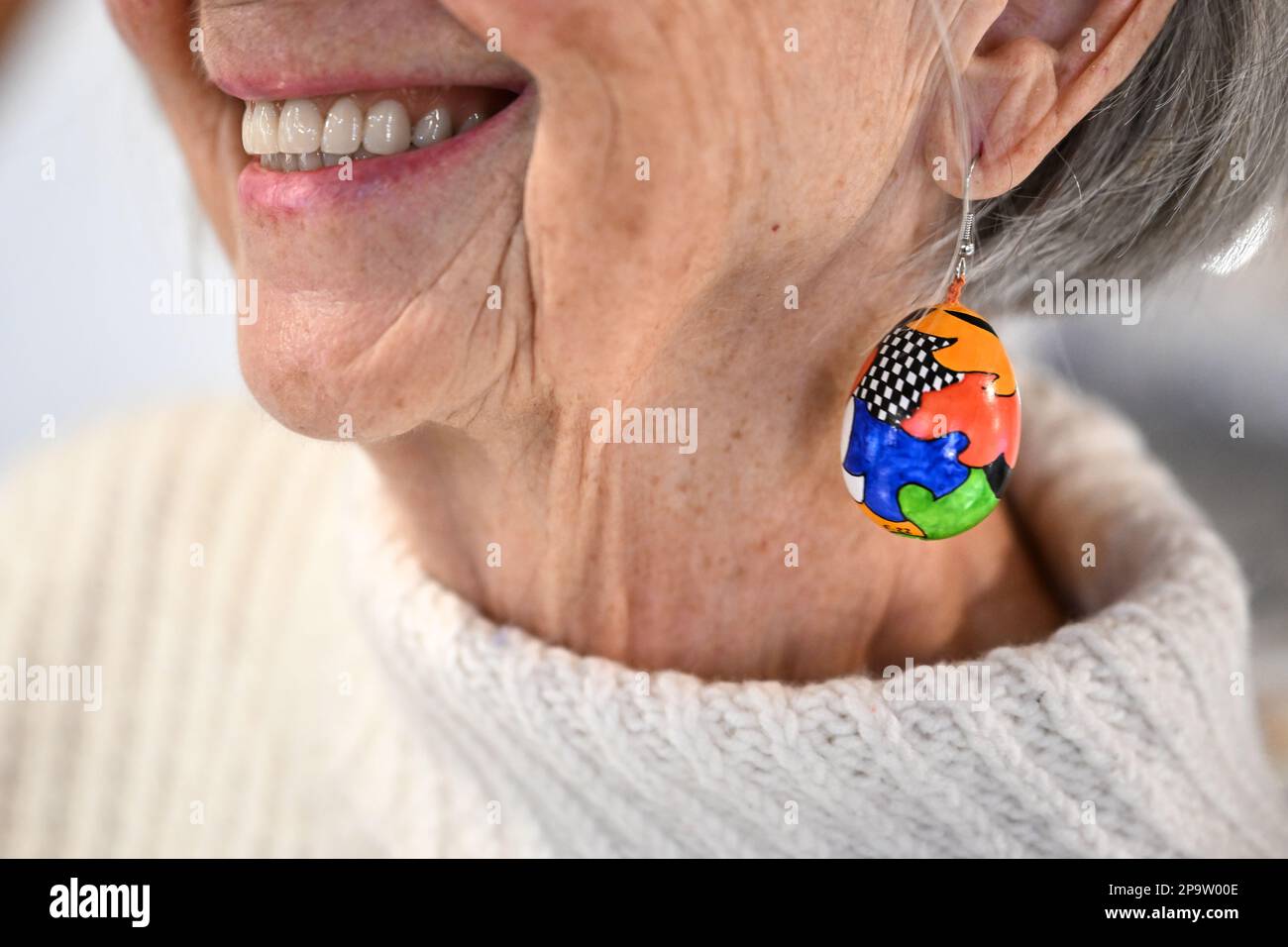 11 March 2023, Baden-Württemberg, Wangen im Allgäu: Artist Eva Schmidt ...