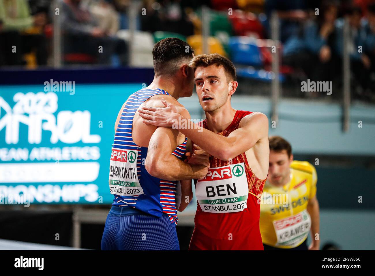 Istanbul, Turkey, 4 March 2023. Adrian Ben of Spain reacts in 800m Men ...