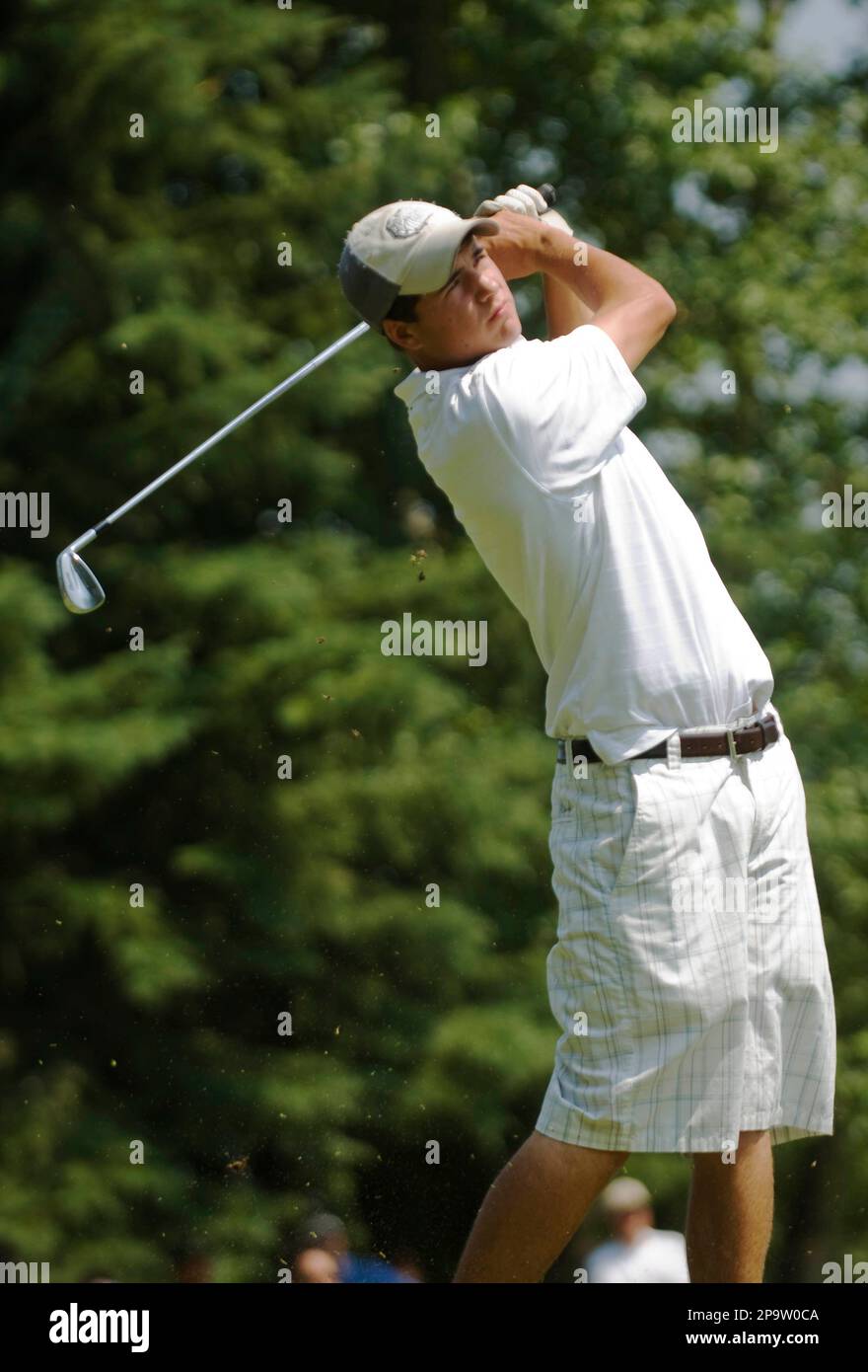 Gordon Webb tees off on the fifth hole during the Montana State Men's ...