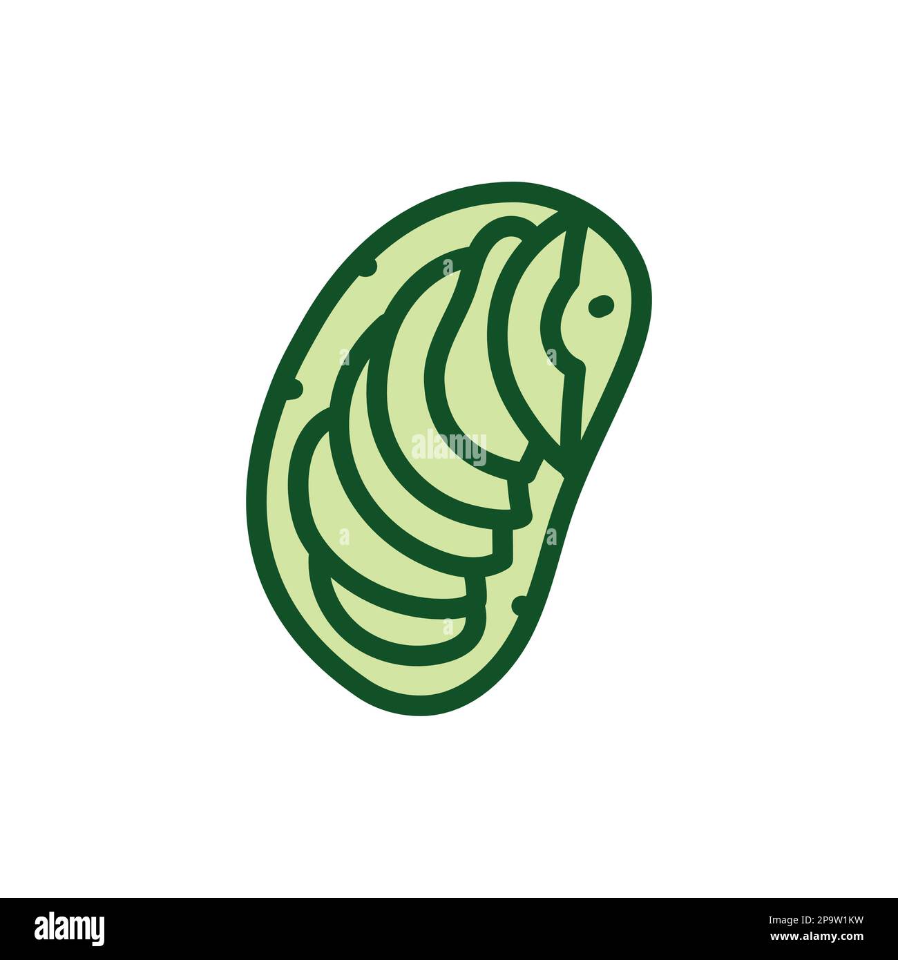 Toast with chopped avocado color line icon. Vegetarian product. Vector ...