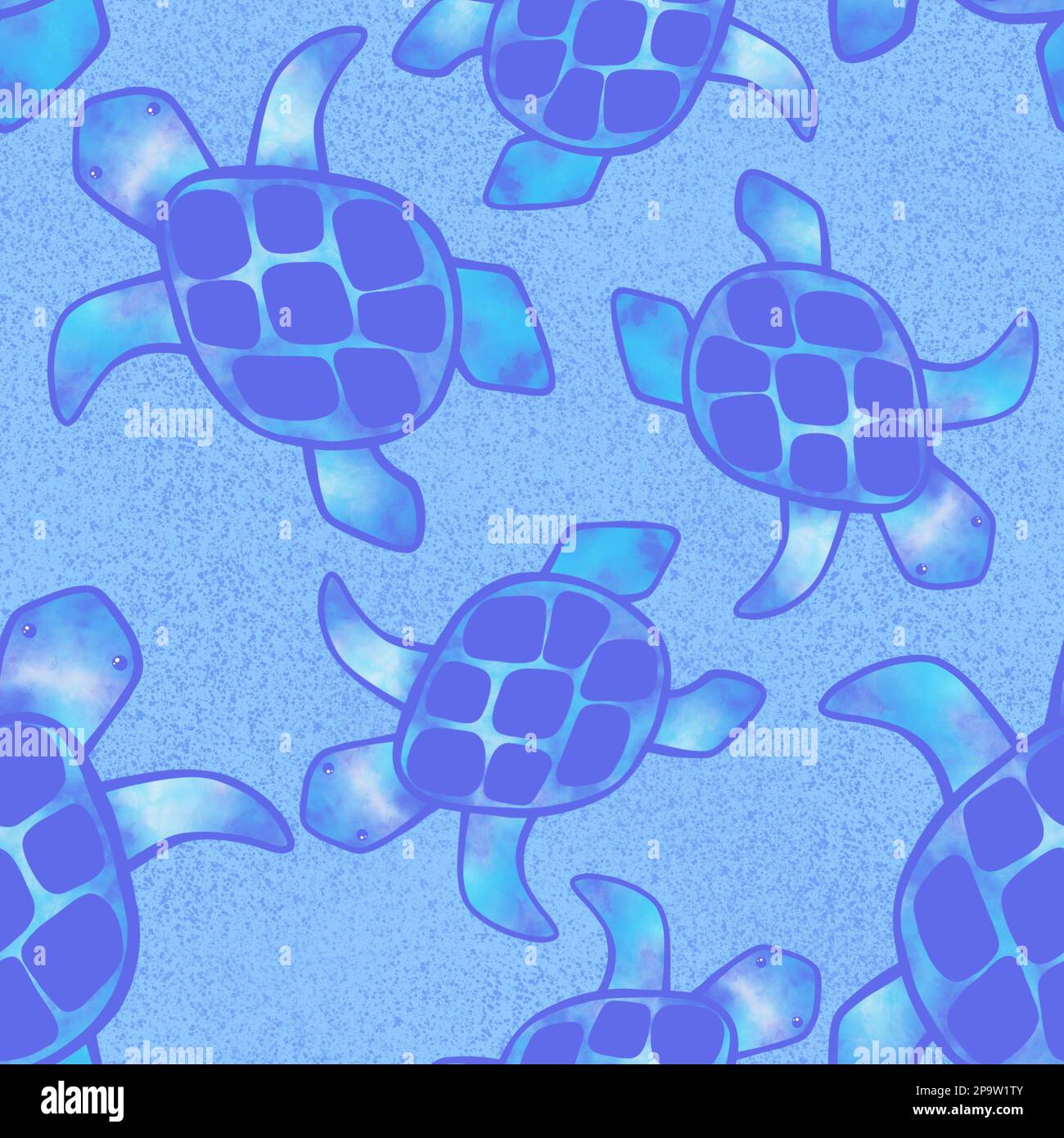 Animals cartoon seamless turtle and water ocean waves pattern for ...